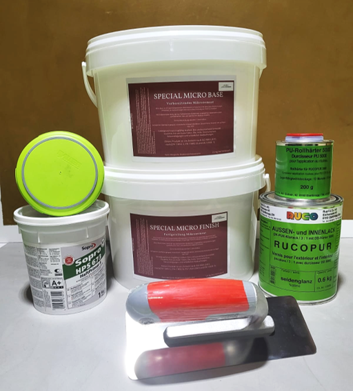 Mikrozement Special Probeset - 1m² – fugenloses-mikrozement
